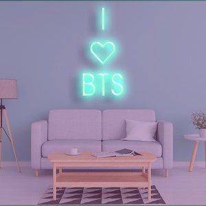 I Love Bts,neon Signs,bts Army,bts Gift Birthday,kpop Logo Light,neon ...