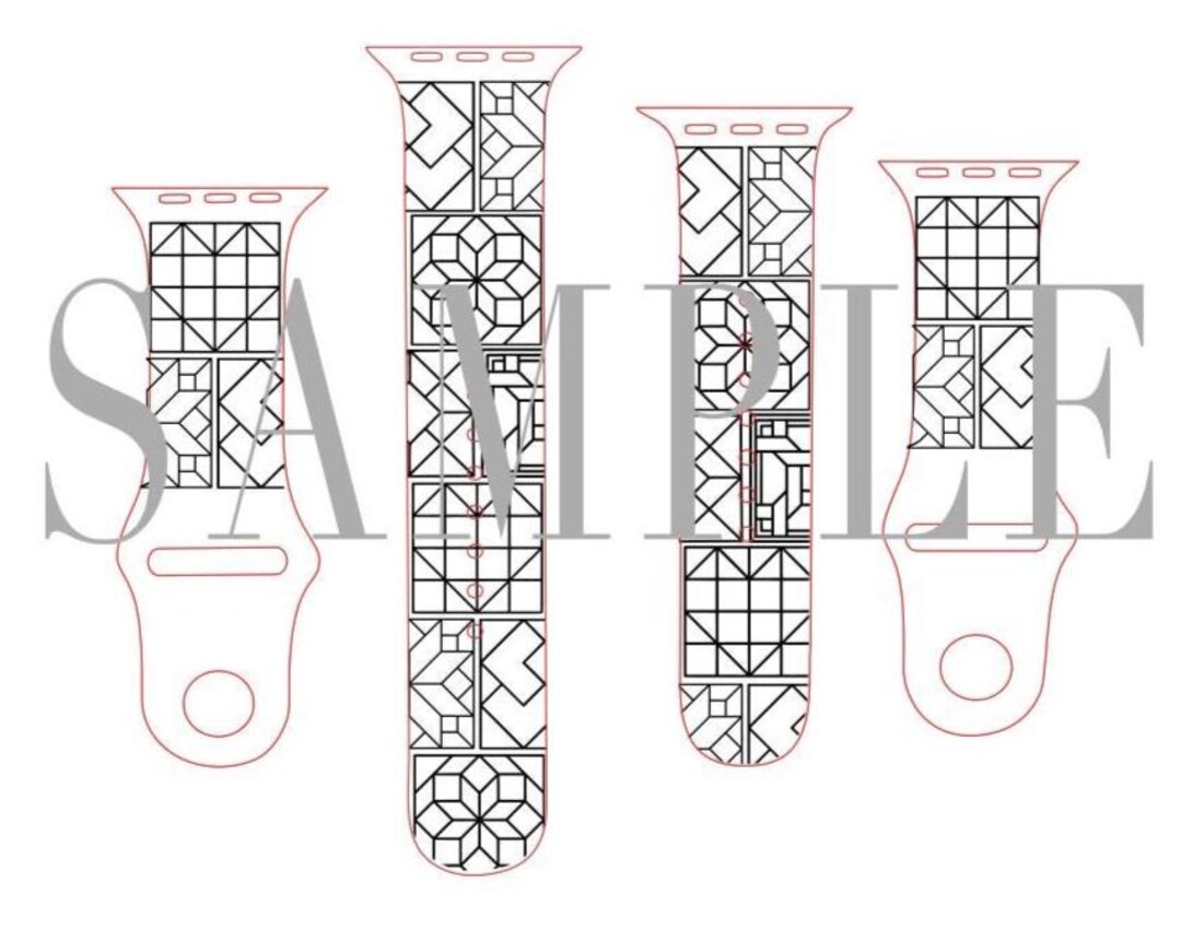 DIGITAL DOWNLOAD Quilt Watchband File, Svg, Watch Band Design, Laser ...