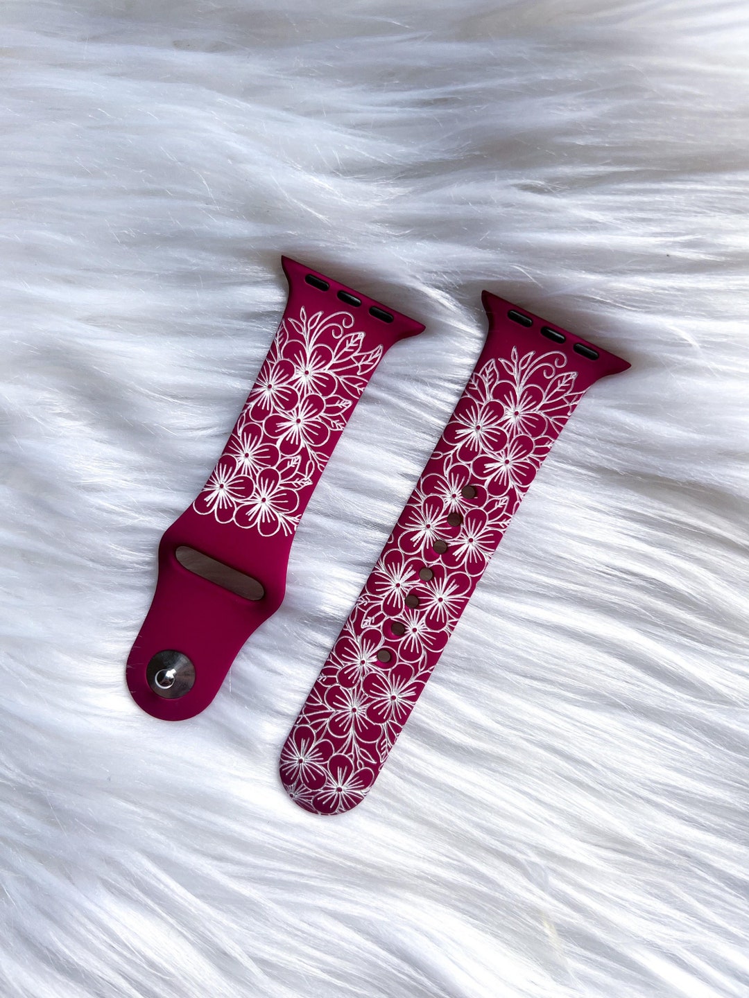 DIGITAL DOWNLOAD Floral, Flower Watchband File, Svg, Watch Band Design ...