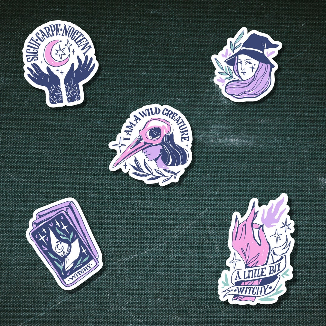 Print Your Sticker Pack, Witch Theme, DIY, High Rez Files, Digital ...