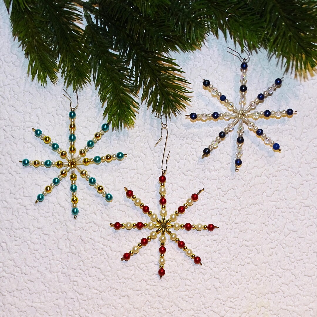 Beaded Stars / Wire Stars / Beaded Christmas Stars / Star Christmas ...