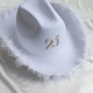 Personalized Pearl Bride Cowgirl Hat With Veil,rhinestone Fringe Wifey ...