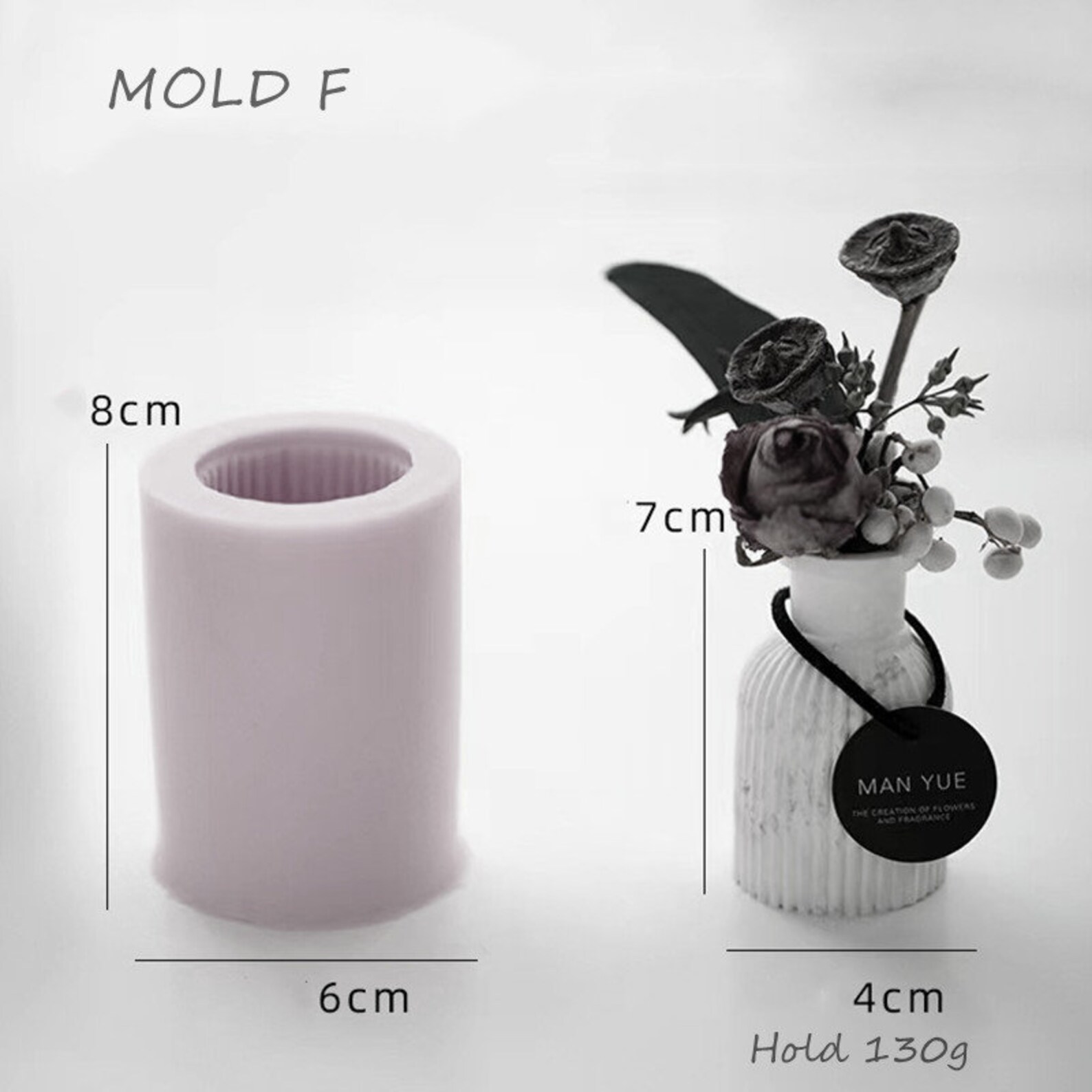 Bud Vases Silicone Mold for Concrete, Dried Flower Vessel Form, Planter ...