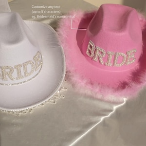 Personalized Pearl Bride Cowgirl Hat With Veil,rhinestone Fringe Wifey ...