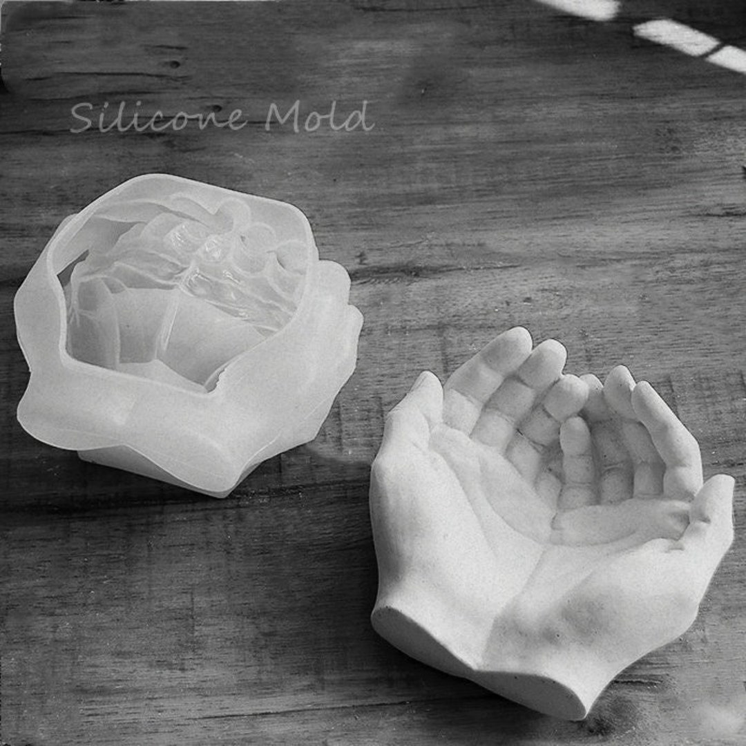 3D Hand Sculpture Silicone Mould,gypsum Cement Pot Mould,hands Bowl ...