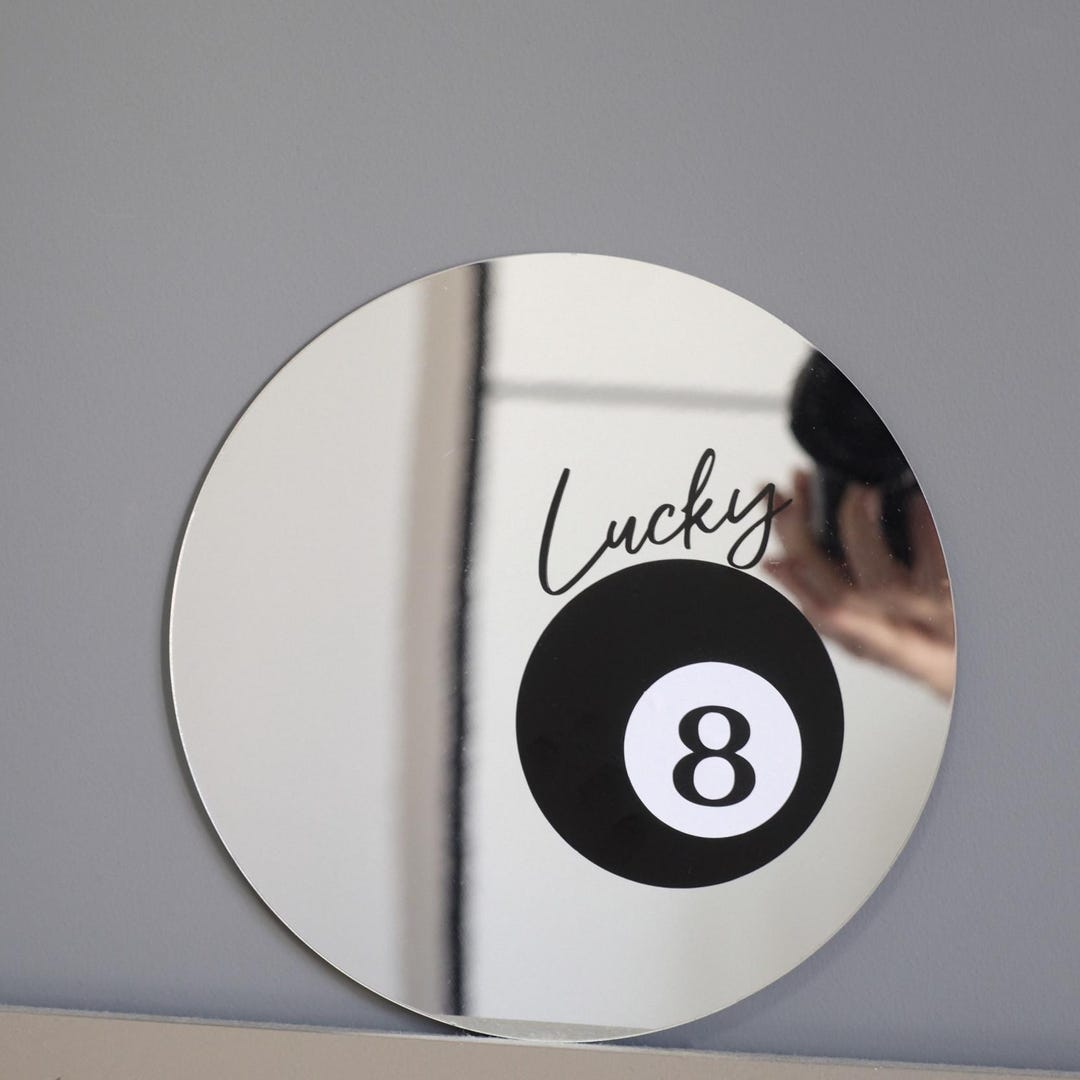 Personalized Name Vintage 8 Ball Billiards Mirror,lucky Magic Eight ...