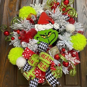 Grinch Christmas Wreath - Etsy