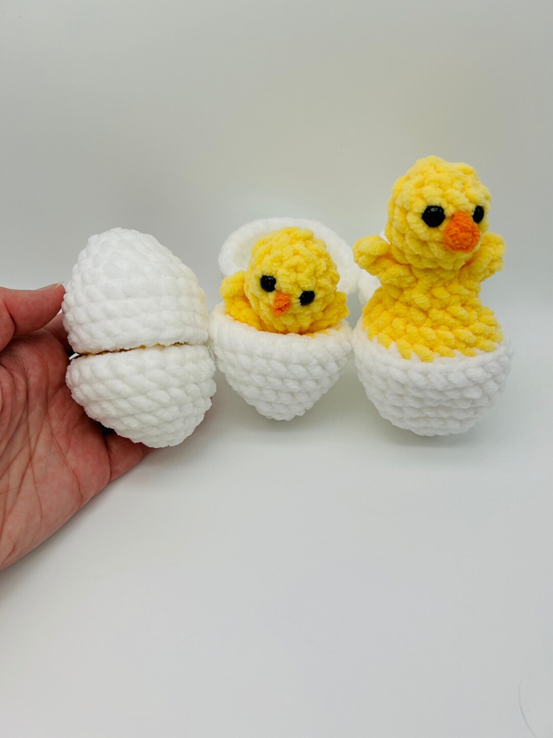 Chicky Pop Chick in Egg Silent Fidget Toy Pop It Plush Easter Crochet ...