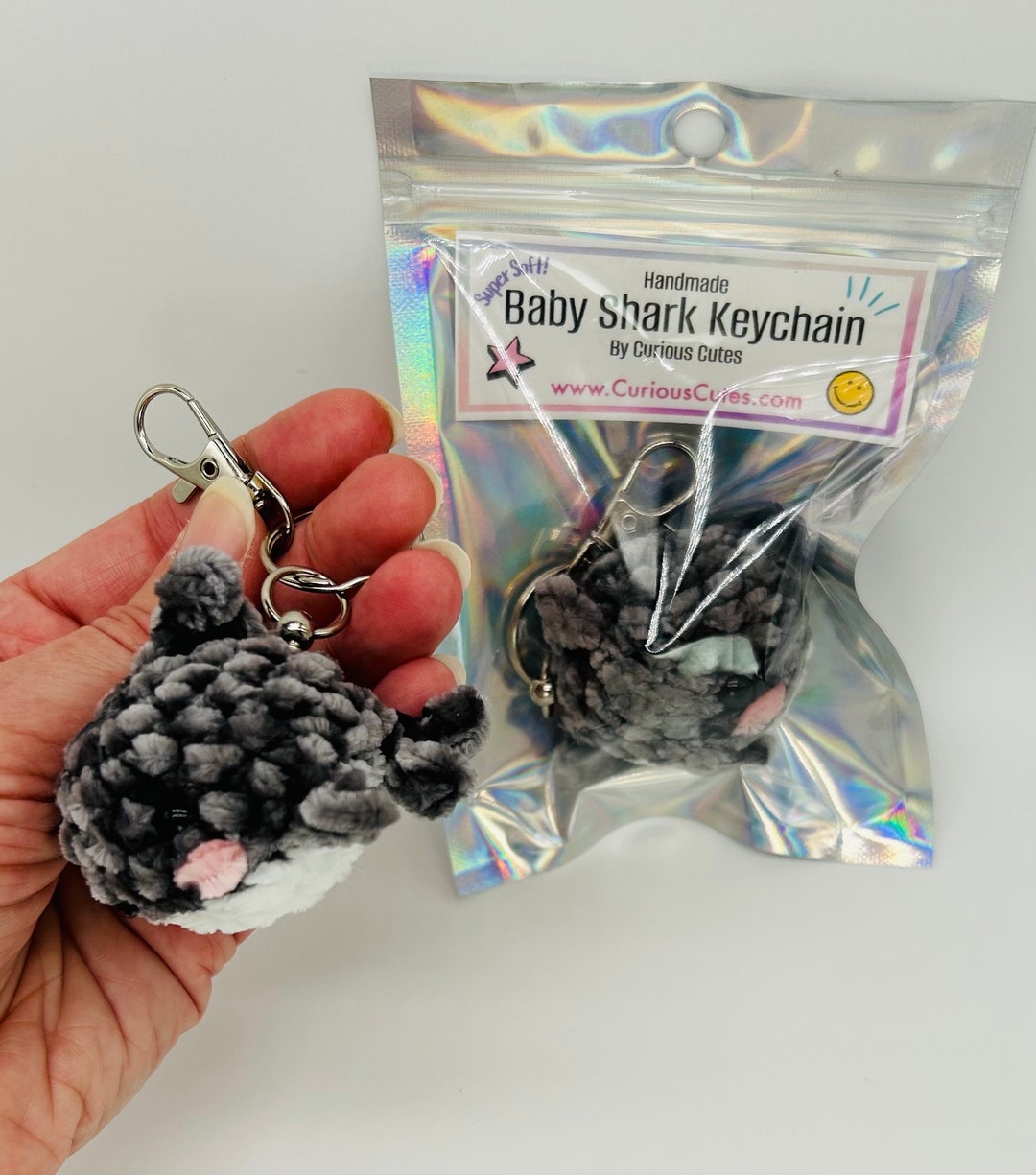 Baby Shark Keychain Soft Shark Backpack Buddy Handmade Kawaii Shark ...