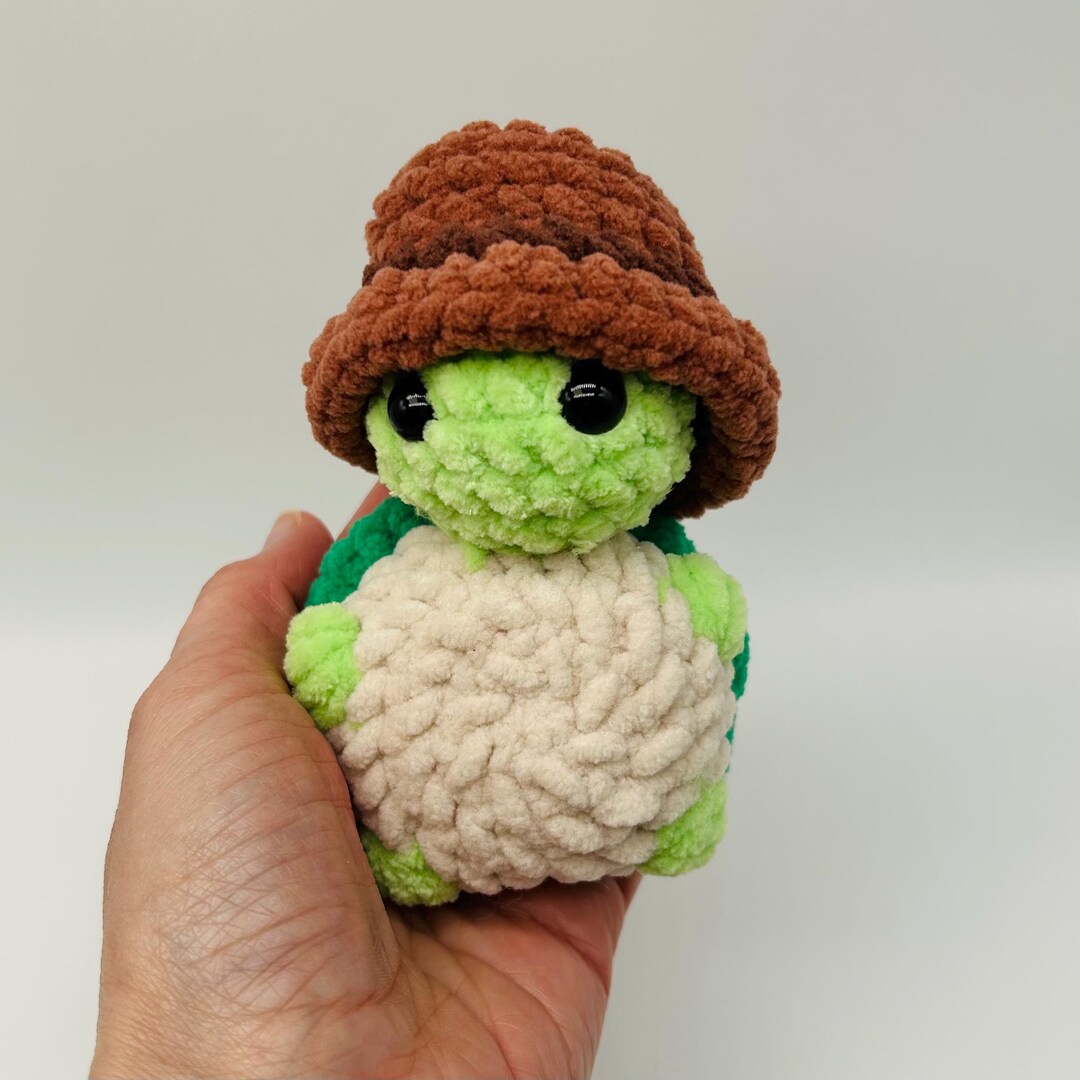 Little Pocket Turtle Gift Turtle Plush Turtle in a Hat Desk Pet - Etsy
