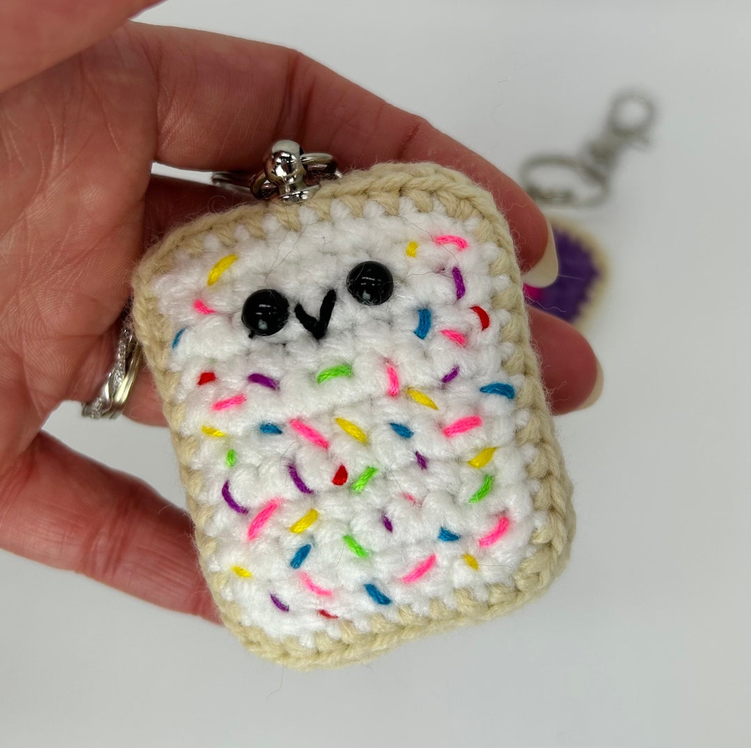 Mini Toaster Pastry Happy Keychain Bag Clip - Kawaii Crochet Amigurumi ...
