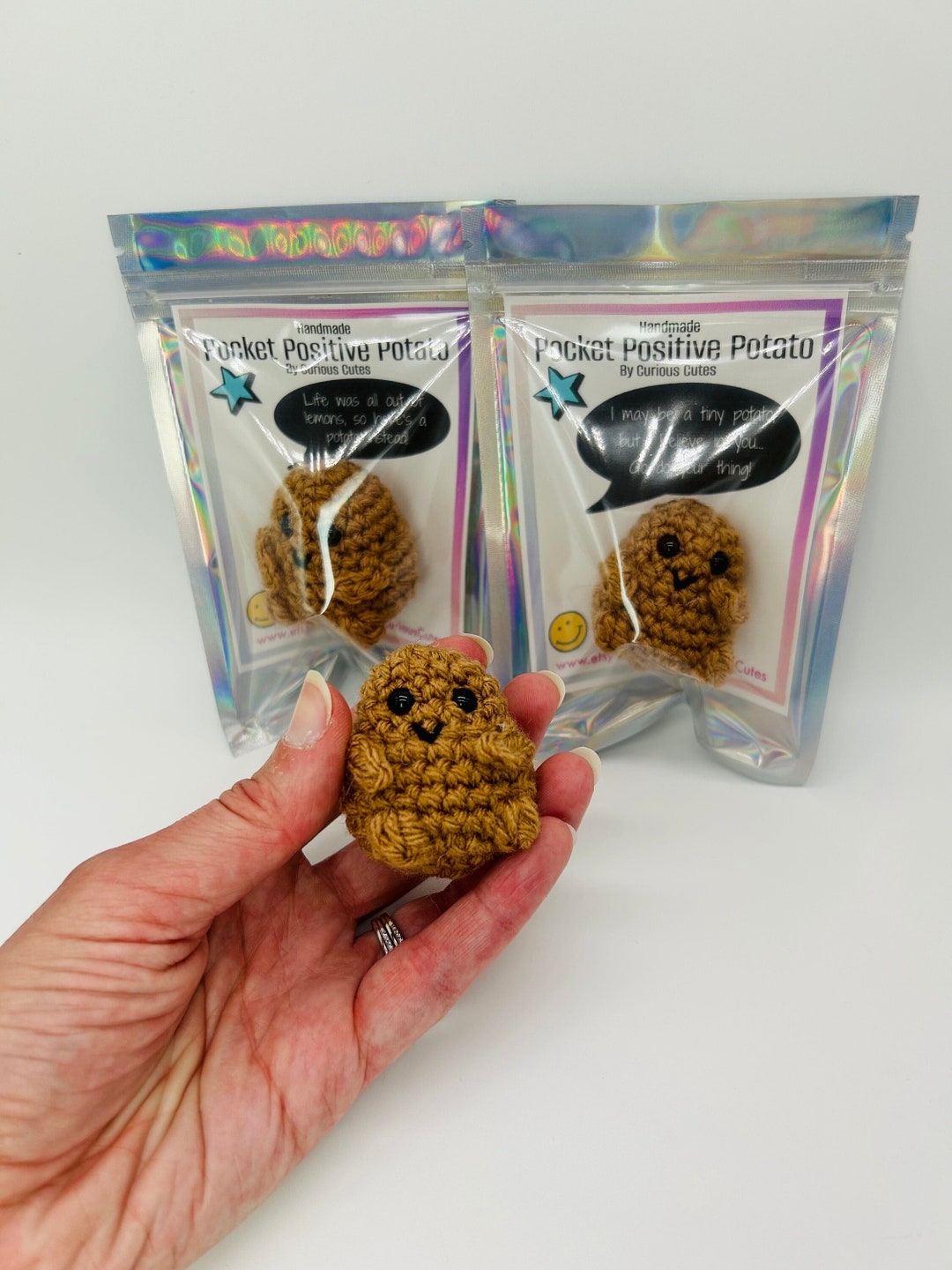 Pocket Pals Positive Potato Small Crochet Potato Lover Gift Potato Gift ...