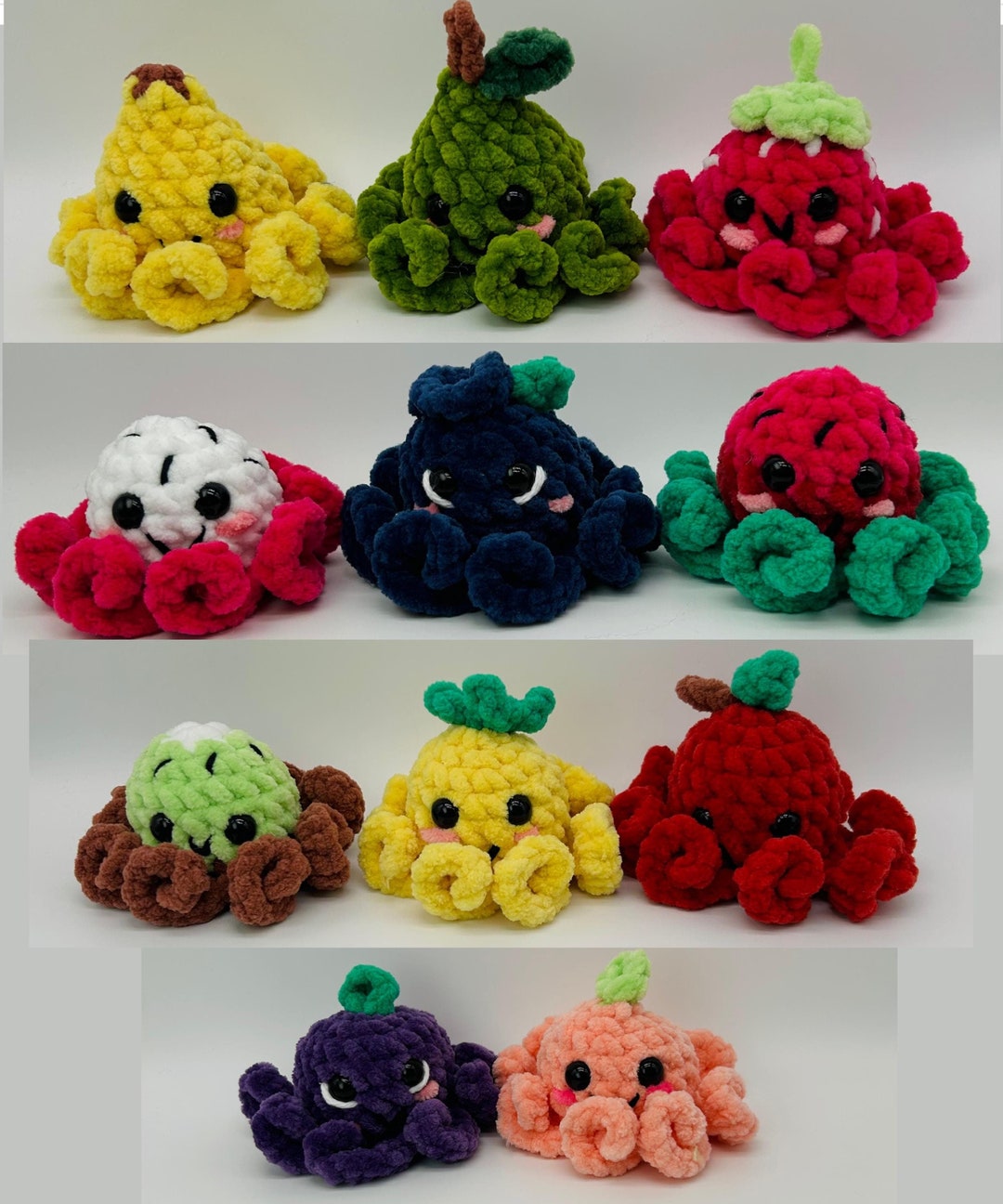 Fruit Octopus Plushie Kawaii Cute Fruit Octo Plushie - Etsy