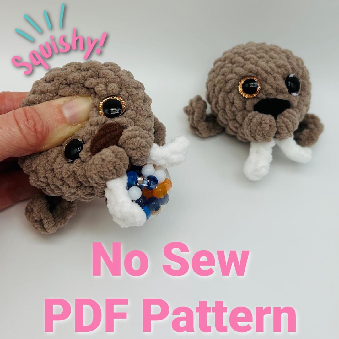 No Sew Walrus Stress Ball Walrus Crochet Pattern Animal Stress Ball ...