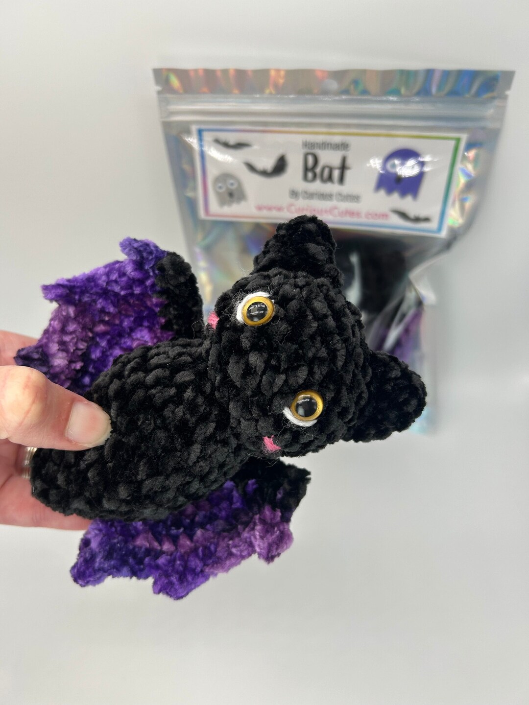 Velvet Bat Plushie Stuffed Bat Halloween Party Favor Monster Boo Basket ...
