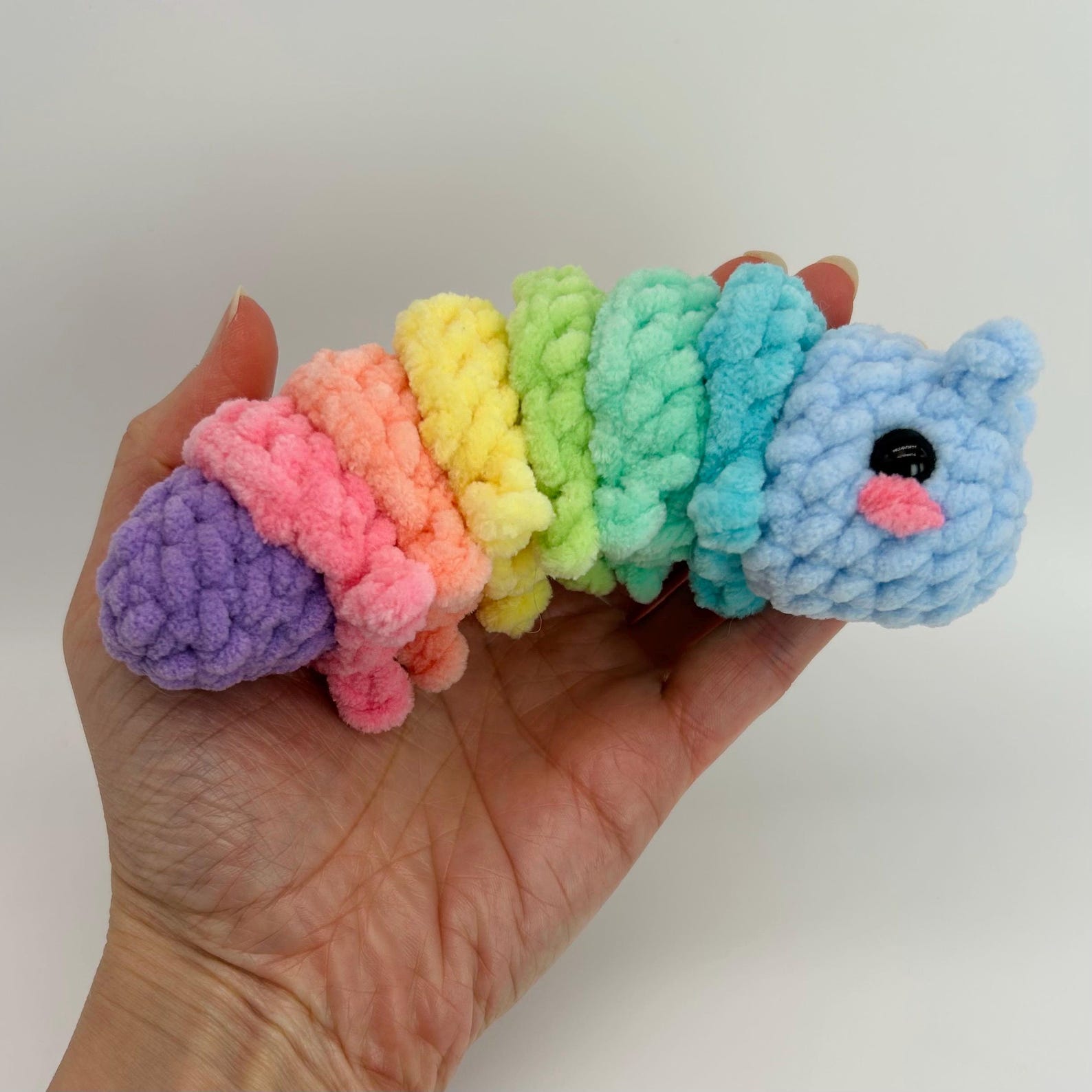 Handmade Fuzzy Caterpillar Fidget Toy: Sensory Plush - Etsy