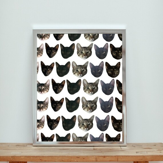 Printable Set Cat Heads - Etsy