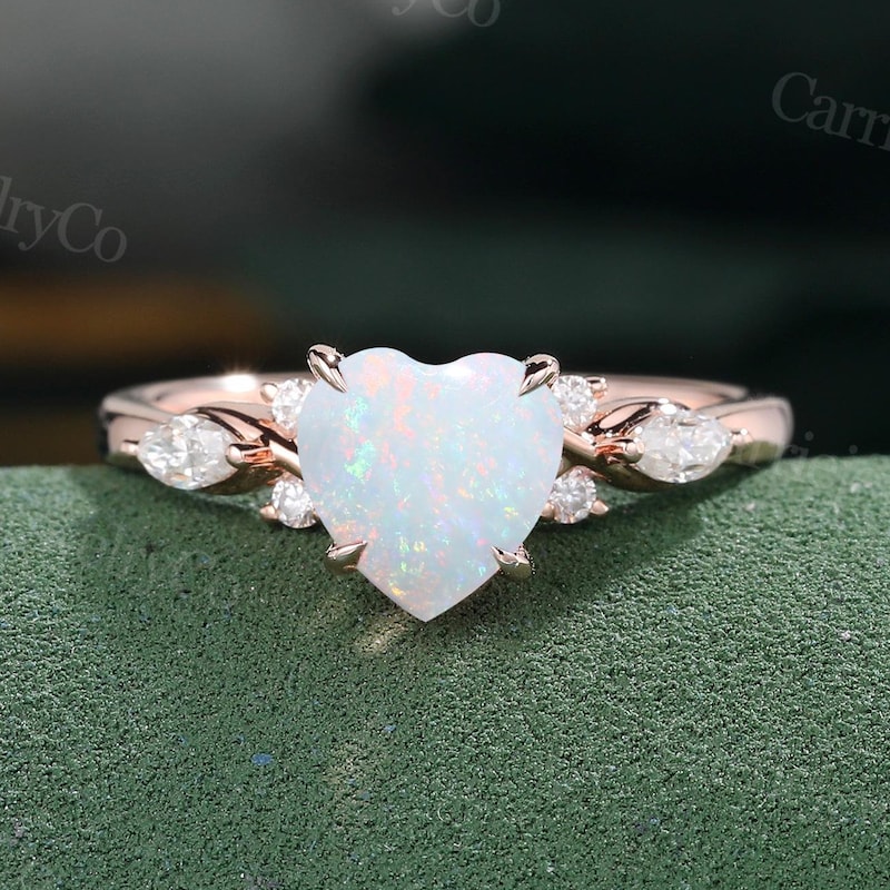 Opal Heart Ring - Etsy