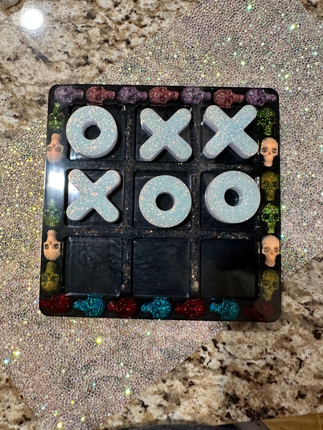 Large Tic Tac Toe Board Games/ Skull Board - Etsy
