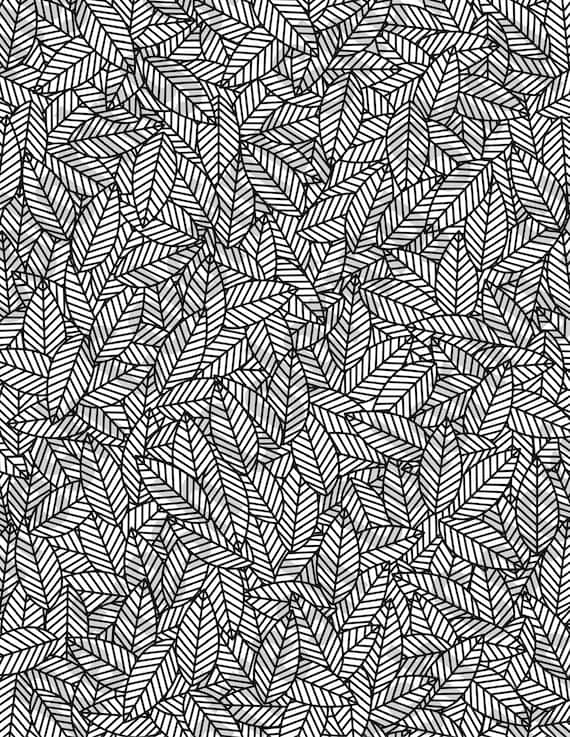 Printable Leaves Collage Coloring Page Instant Download PDF - Etsy