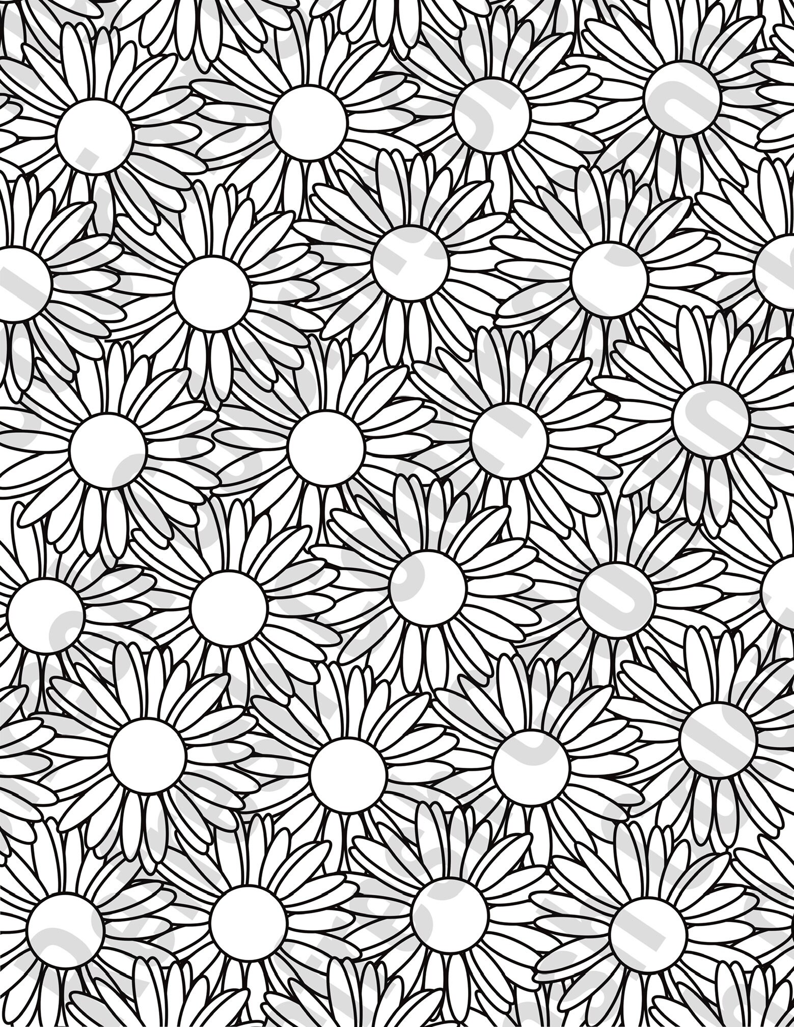 Printable Sunflower Floral Coloring Page | PDF Instant Download - Etsy
