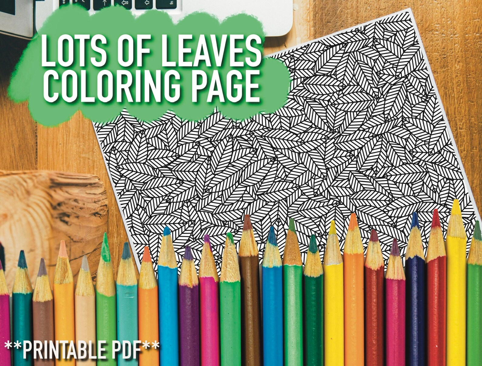 Printable Leaves Collage Coloring Page Instant Download PDF | Etsy