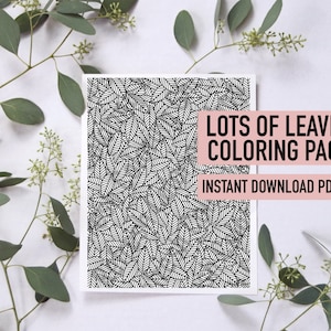 Printable Leaves Collage Coloring Page | Instant Download PDF - Etsy