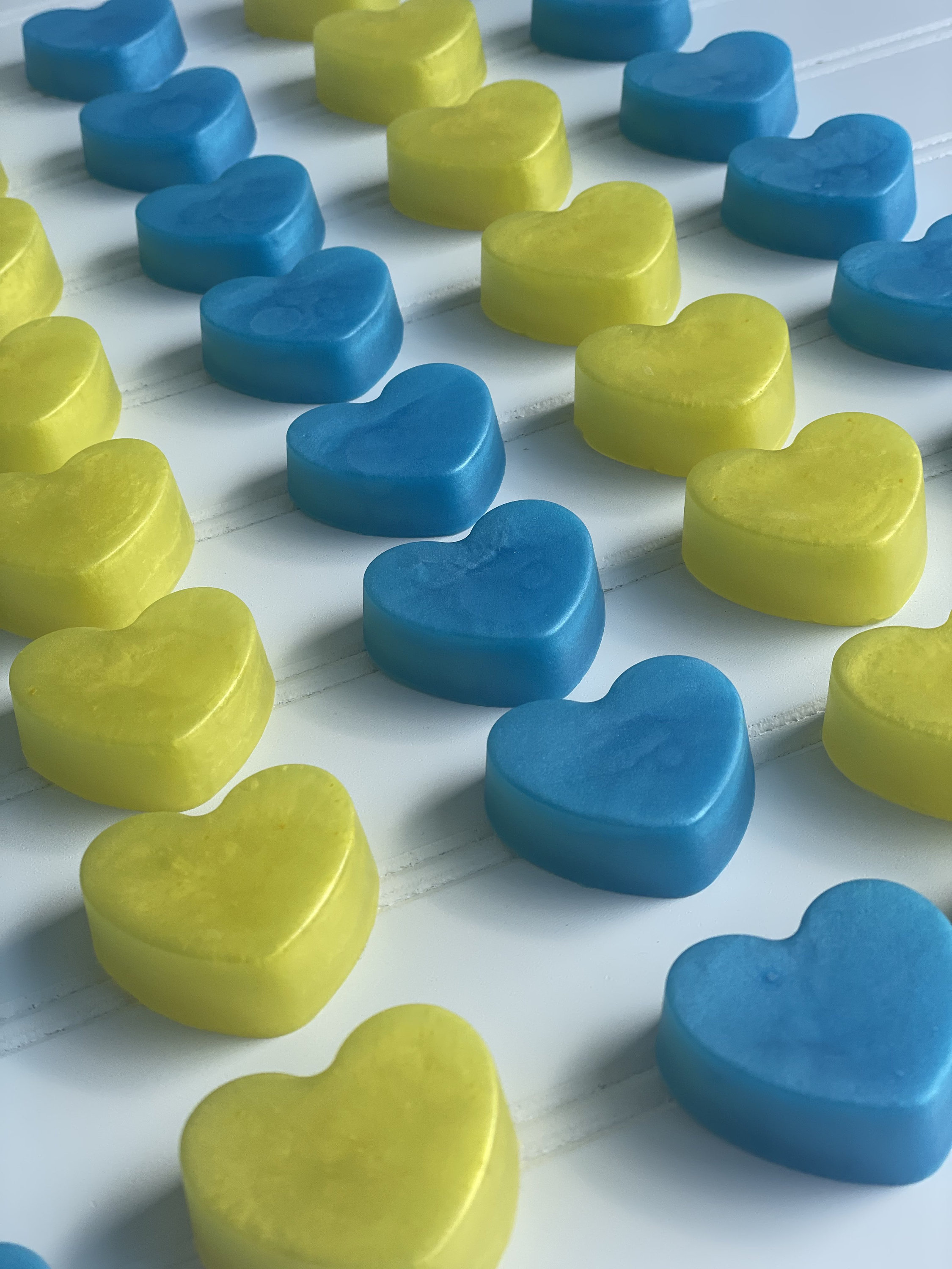 Handmade Heart Soaps in Blue and Yellow Colors With Ukraine - Etsy