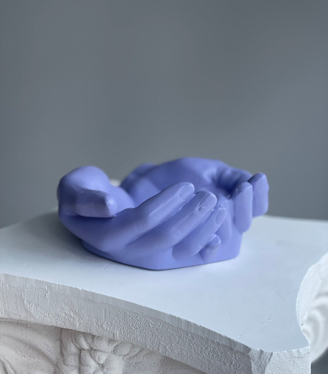 Hand Planter , Lavender Hands , Home Decor , Plaster Hands, Lavender ...