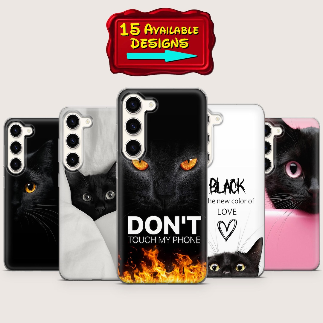 Black Cat Phone Case Cute Kittens for Samsung Galaxy S26 Ultra S25 FE ...