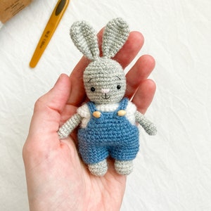 Crochet Pattern Rabbit in Overalls Outfit, VIDEO, Amigurumi Crochet ...