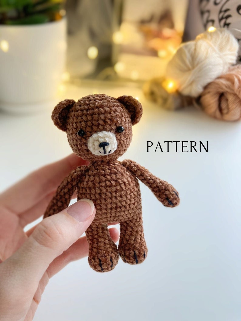 Mini Teddy Bear Crochet Toy Pattern Amigurumi Crochet Plush - Etsy