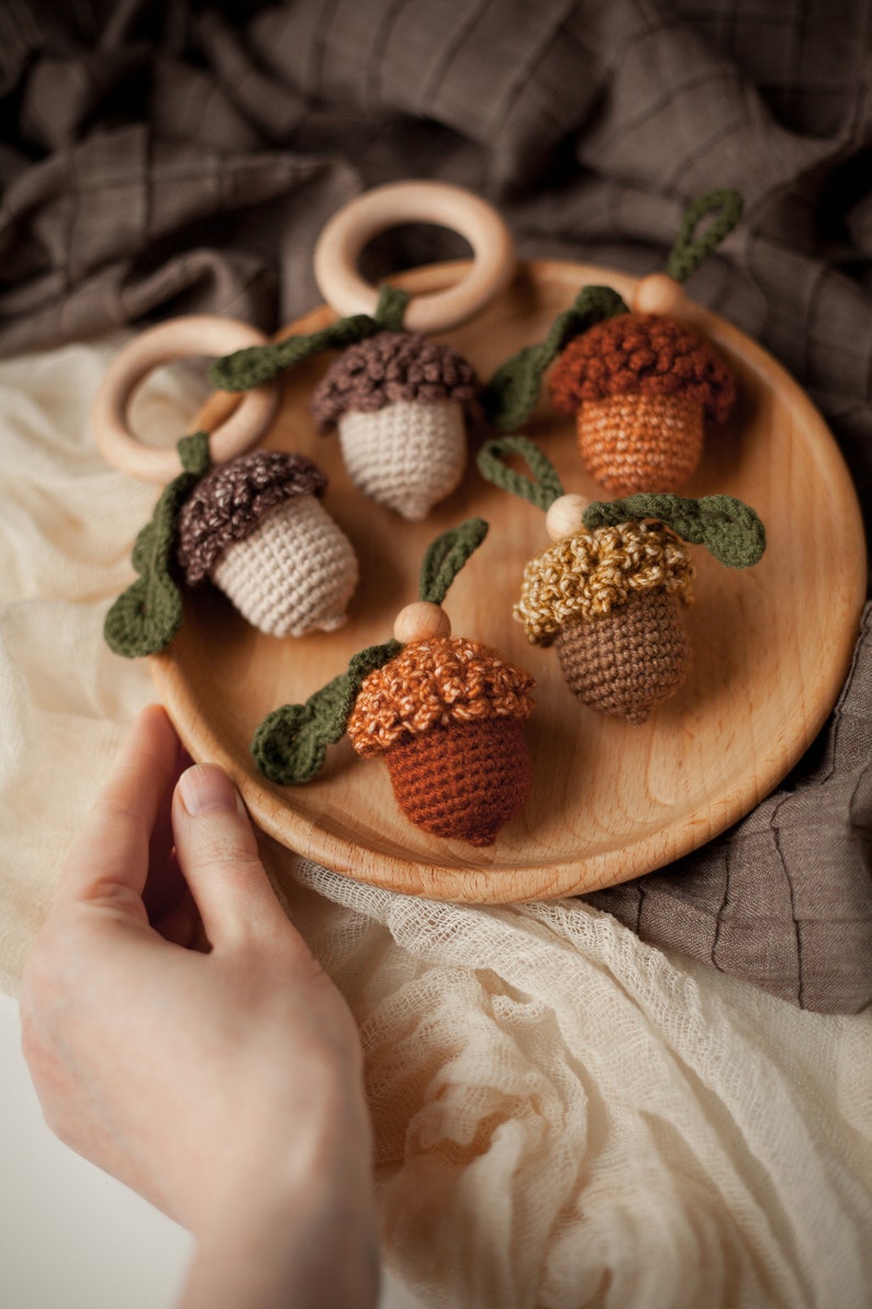 Acorn Baby Rattle PDF Crochet Pattern Woodland Forest Toy for - Etsy