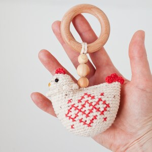 Chicken Baby Rattle Crochet Pattern PDF, Slavic Heritage Embroidery Toy ...