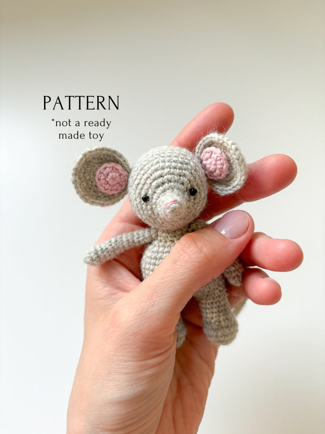 Little Mouse Crochet Toy Pattern, Amigurumi Crochet Mouse Pattern ...