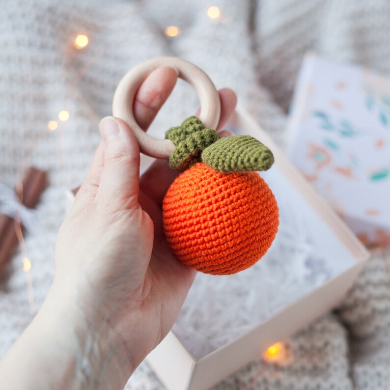 Orange Baby Rattle PDF Crochet Pattern for Beginners Tropical | Etsy
