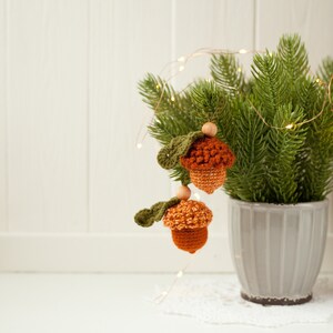 Crochet Pattern Acorn Christmas Tree Decoration, Winter Cozy Hugge ...