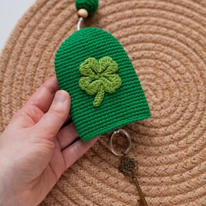 Shamrock Key Cover Crochet Pattern, St. Patricks Day Gift Tutorial DIY ...