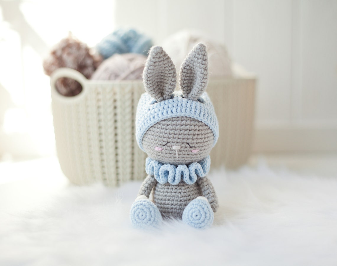 Sleeping Bunny Crochet Pattern English PDF Easter Rabbit With - Etsy