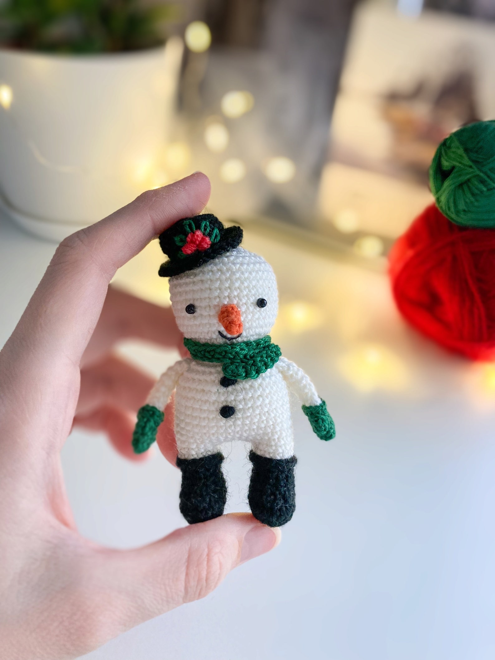 Mini Snowman Christmas Crochet Pattern Amigurumi Snowman - Etsy