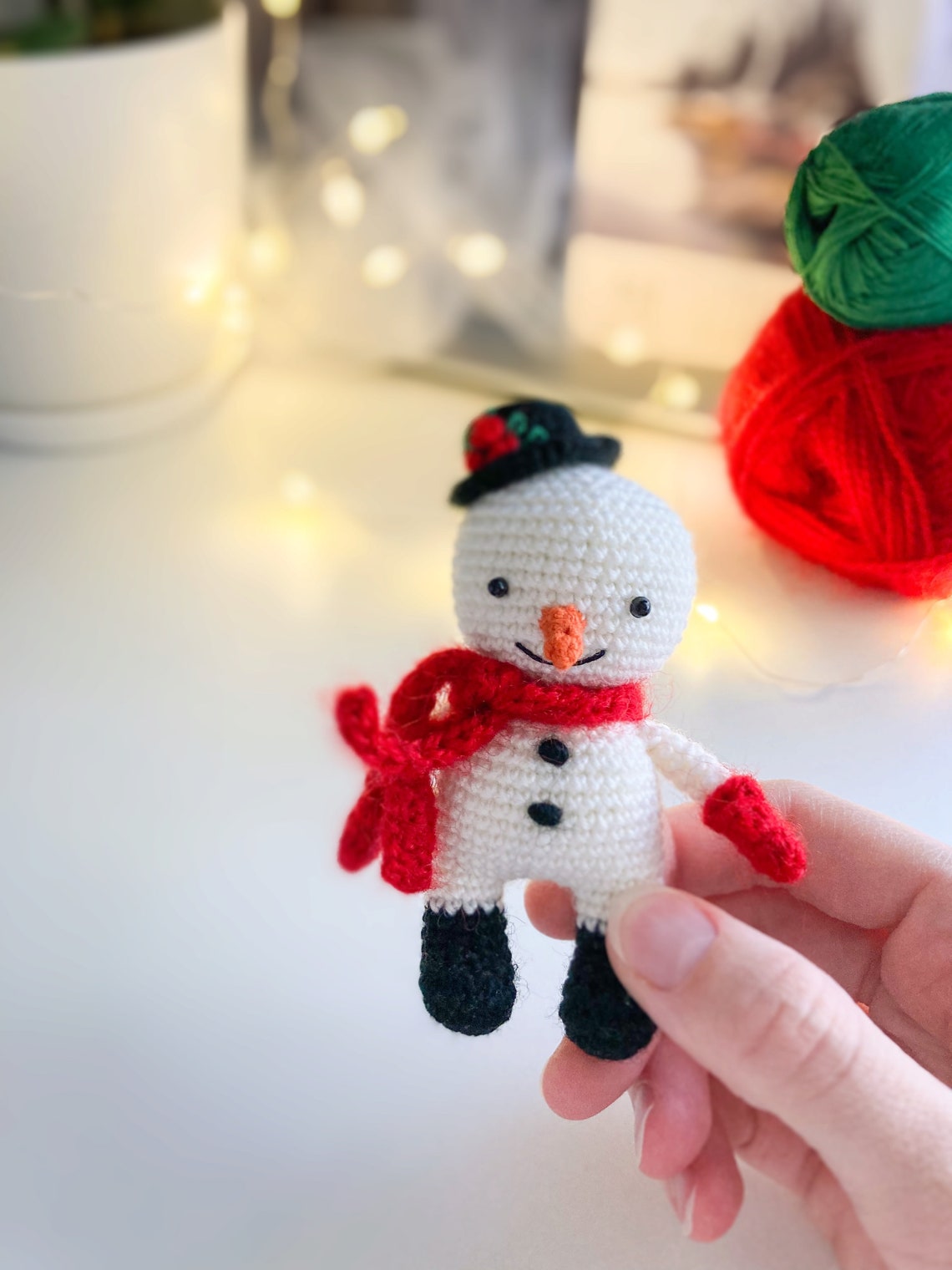 Mini Snowman Christmas Crochet Pattern Amigurumi Snowman - Etsy