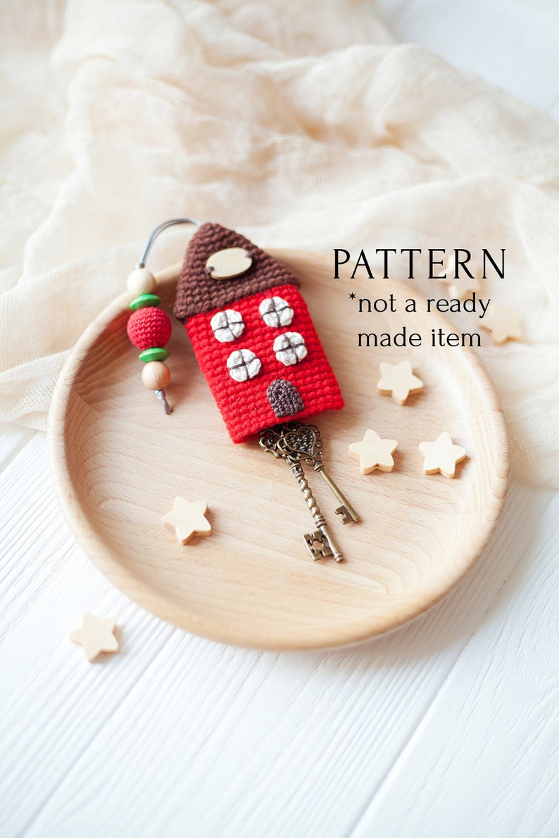 Key Cover Crochet Pattern PDF, Cozy Key Holder Tiny House, Key Chain ...