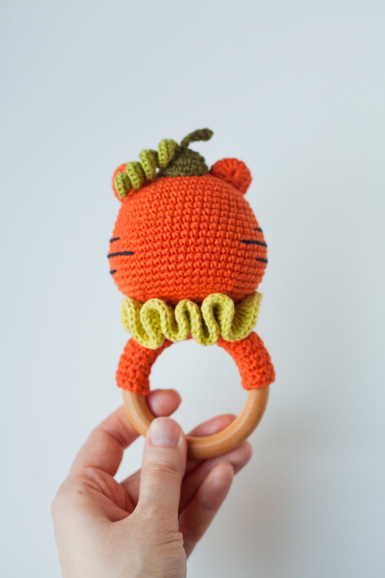 Tiger Baby Rattle Crochet Pattern, Chinese New Year Symbol, Gift for ...