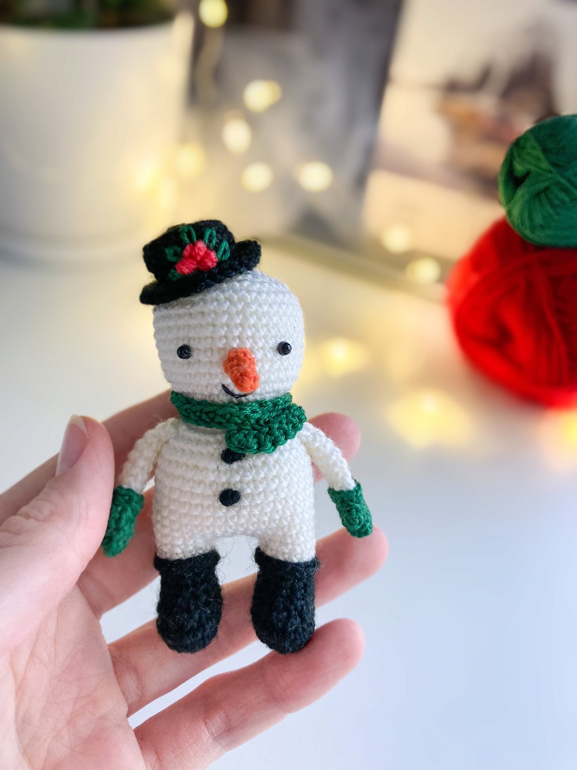 Mini Snowman Christmas Crochet Pattern Amigurumi Snowman - Etsy