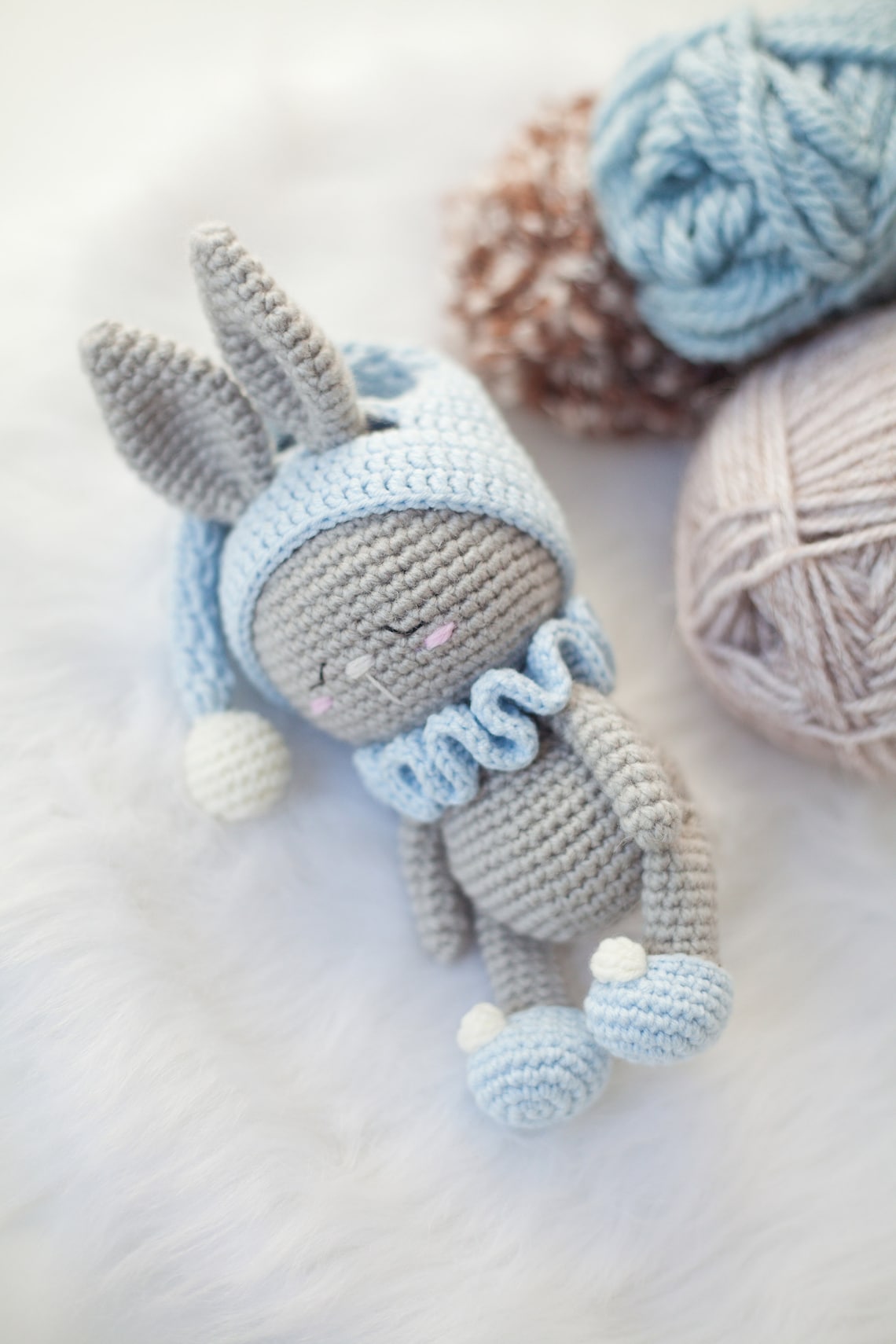 Sleeping Bunny Crochet Pattern English PDF Easter Rabbit With - Etsy