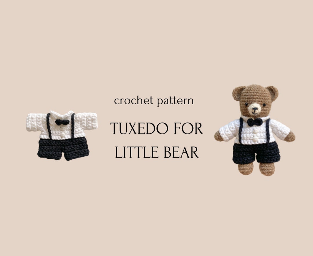 Crochet Pattern Tuxedo for Little Bear, Amigurumi Tutorial in PDF Plus ...