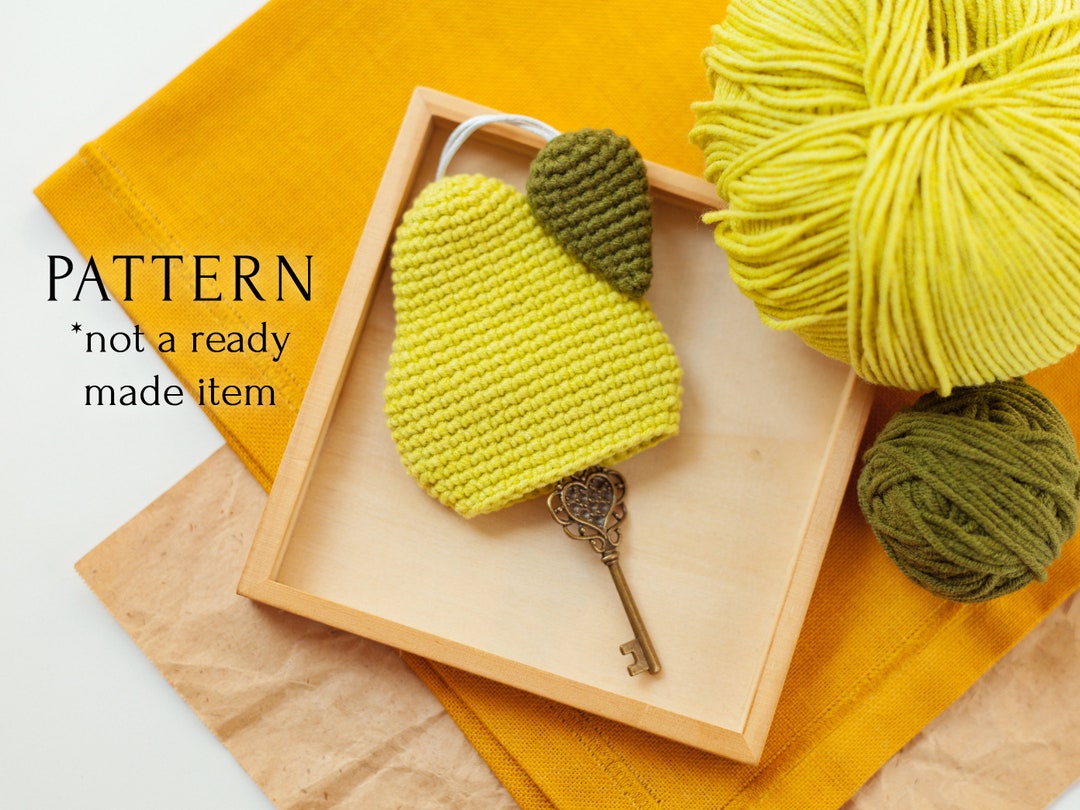 Pear Key Cover Crochet Pattern PDF, Cozy Summer Fruit Key Holder, Key ...