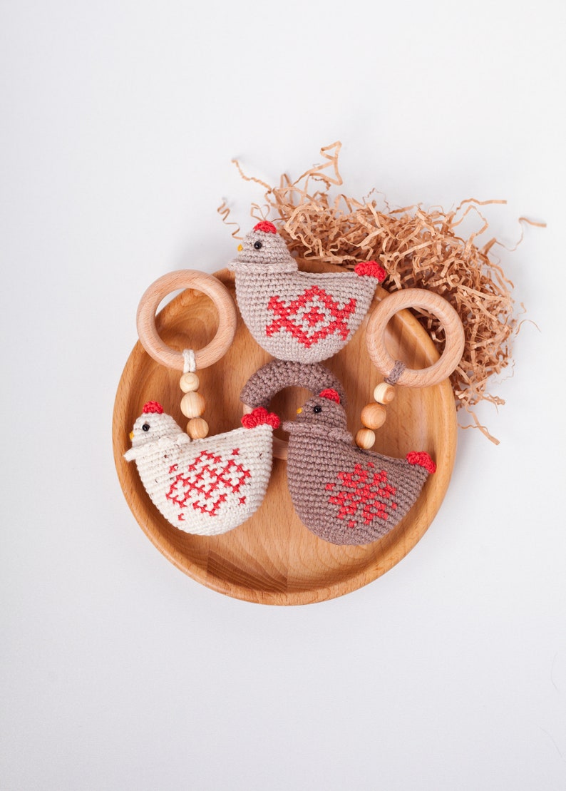Chicken Baby Rattle Crochet Pattern PDF, Slavic Heritage Embroidery Toy ...