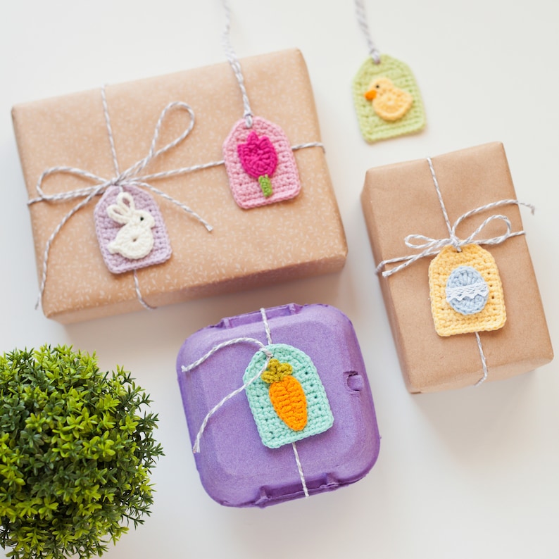Easter Gift Tags Crochet Pattern, Last Minute Gift Idea DIY Instruction ...