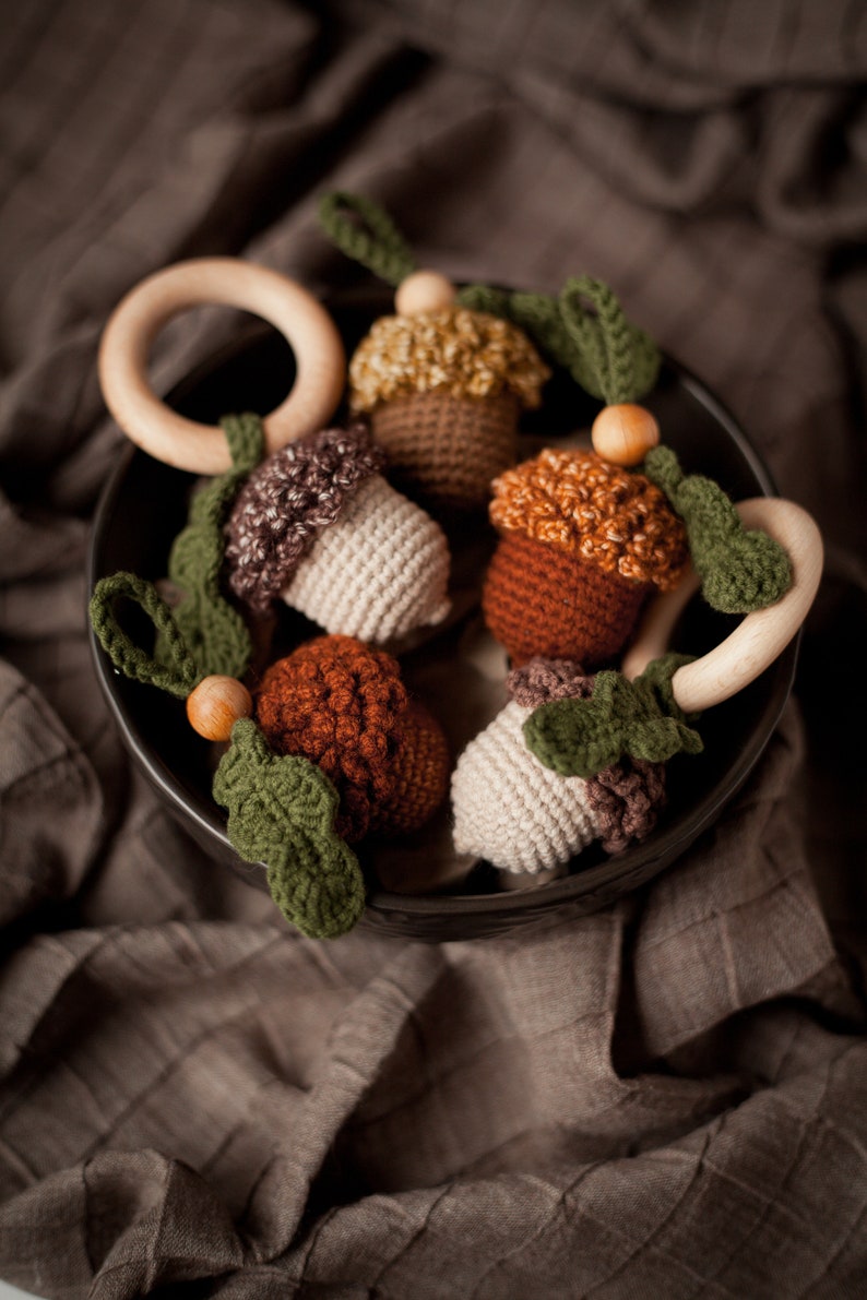 Acorn Baby Rattle PDF Crochet Pattern Woodland Forest Toy for - Etsy